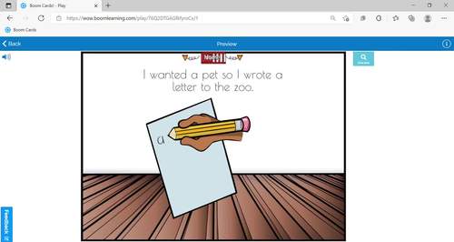 I Wrote to the Zoo (Dear Zoo) Book Buddy BOOM Cards by Petite Speech Geek