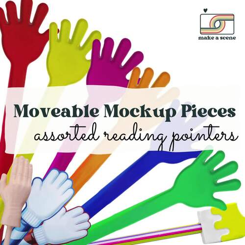 Reading Pointer Hands Mockup Movables PNGs - Images for Teacher Sellers