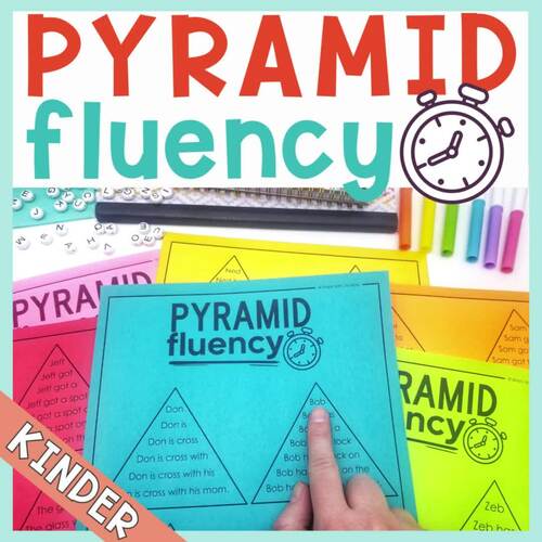 Kindergarten Phonics Fluency Pyramid Sentences | EL Skills Block ...