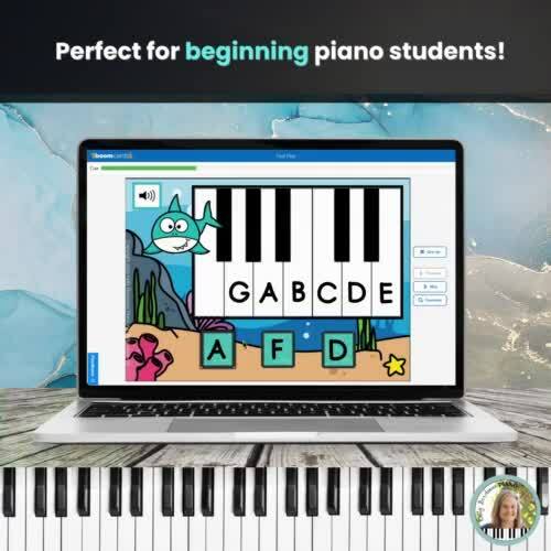 White Piano Key Names BOOM™ Cards - Music Alphabet Activity for Piano ...