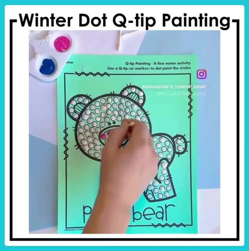 Winter Q-tip Painting Fine Motor Dot Art Activity Low Prep PreK ...