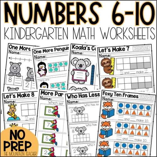 Numbers to 10 Worksheets and Activities - Kindergarten Math Unit ...
