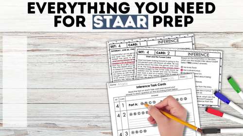 STAAR 2.0 Inference Task Cards Test Prep with New Item Types Print ...