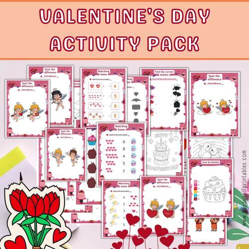 Valentine's Day Activity Pack for Kids - Dot to Dot, Coloring Pages ...