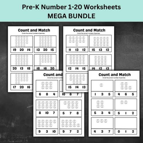 Numbers 1–20 Coloring Pages & Activities | Counting Tracing Math for Kids