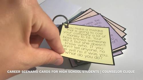 Career Scenario Cards for High School Students by Counselor Clique