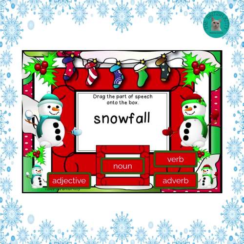 Christmas Snowman Nouns Verbs Adjectives Adverbs Winter Boom Cards™
