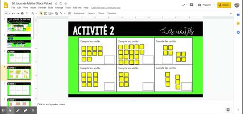 20 Days of Math FRENCH (Place Value) by French Adventures | TpT