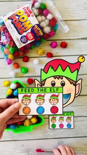 Christmas Feed the Elf - Colors and Counting Tasks 1 - 20 | TPT