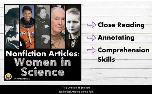 Women in Science Nonfiction Close Reading Passages - Mae Jemison and more!