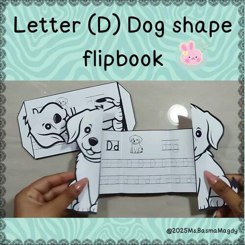 Letter (D) craft/activity Dog shape flipbook for kindergarten and preschool