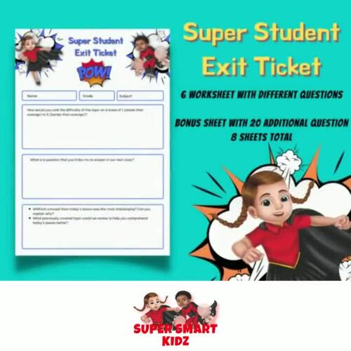 8 Super Student Classroom Exit Ticket Printable Worksheets, Teacher ...