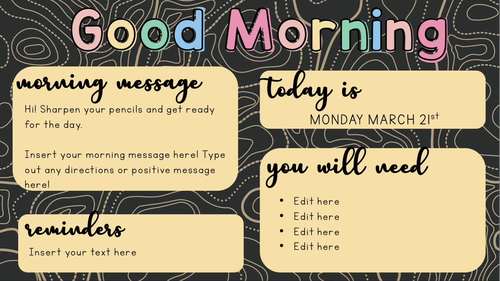 TEXTURES Daily Slides Template by Copies and Chaos | TPT