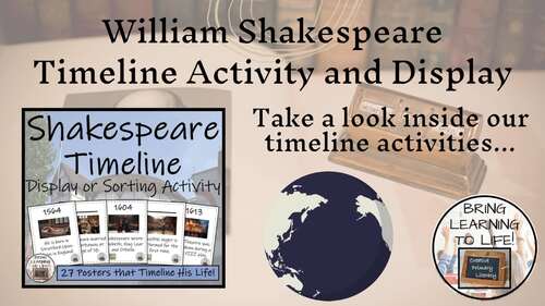 William Shakespeare Timeline Activity & Classroom Display | TPT