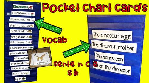 Dinosaur Vocabulary Words Picture Cards for Writing Center Write the ...