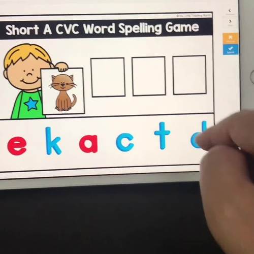 Short Vowel CVC Word Spelling Game Boom Card Bundle | Distance Learning