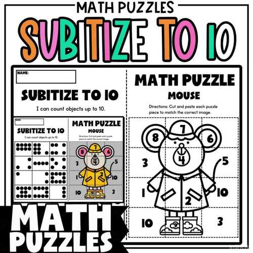 Spring Themed Subitizing Numbers to 10 {Cut + Paste} Math Puzzles