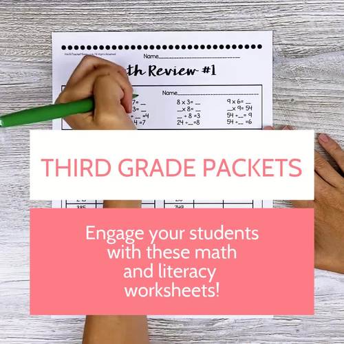 3rd Grade Distance Learning Packets: At Home Learning Activities Bundle