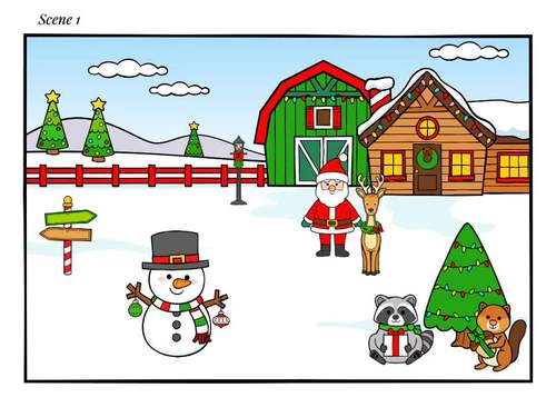 Christmas Picture Scenes for Speech Therapy, Listening and Spoken Language