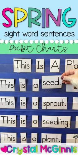 Spring Sight Word Sentence Pocket Charts | 10 Pocket Charts | Spring ...