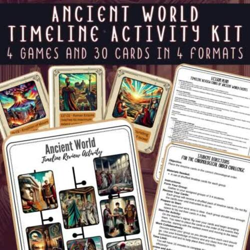 Ancient World History Timeline Review Activity Kit: 4 Games and 4 formats