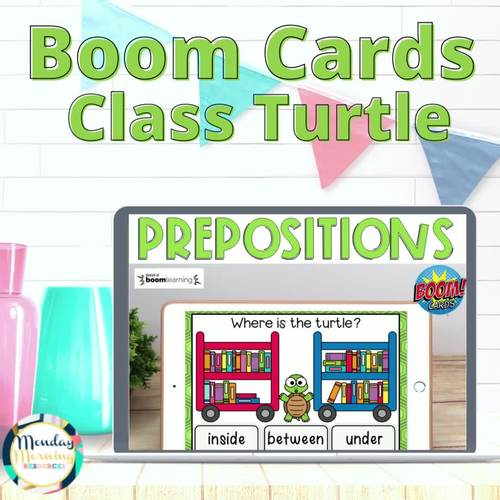 Preposition Classroom Pet Turtle Kindergarten- First Grade Boom Cards™