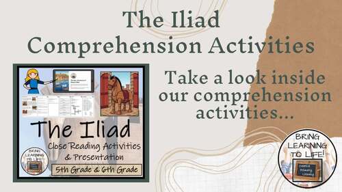 The Iliad Close Reading Comprehension Activities | 5th Grade & 6th Grade