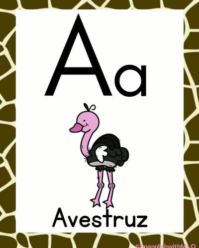 Spanish Alphabet Posters for Classroom Decor (Safari Theme)/ Abecedario