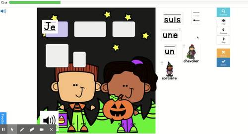 Distance Learning- Halloween Predictable Sentences French BOOM Cards