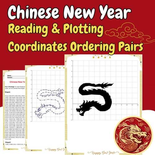 Lunar Chinese New Year Dragon Coordinates Graphing Plotting Mystery Picture