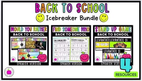 Spanish Back to School Icebreaker Game and Activity Bundle | TPT