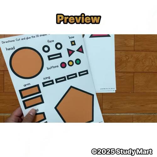 Gingerbread Man & Woman 2D Shape Craft | Christmas Winter Activity