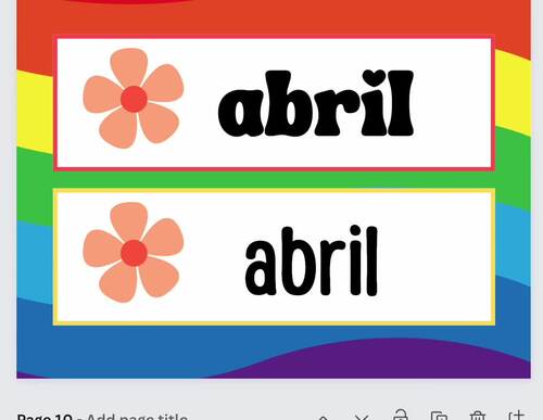Rainbow Spanish Calendar Months and Days of the Week Poster/Bulletin Board