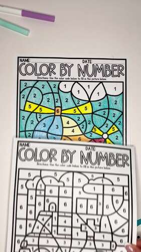 Color by Number Sheets | Color by Code Transportation | TPT