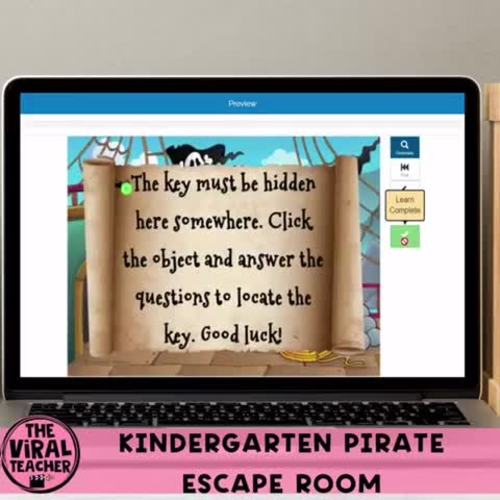 Kindergarten Math and ELA Pirate Escape Room Boom™ Cards by The Viral ...