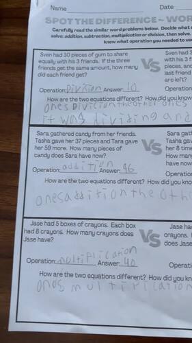 Word Problem Practice| Determining Operations in word problems ...