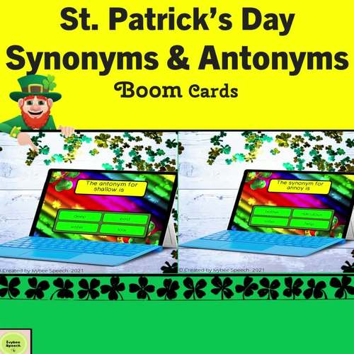 St Patrick's Day Synonym and Antonym Digital Task Boom Cards by Ivybee ...