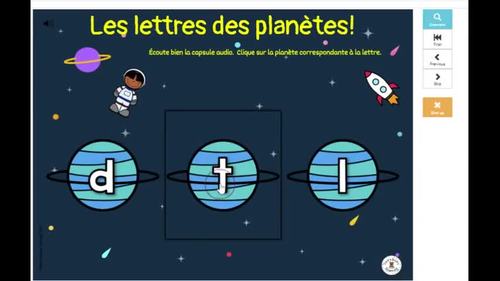 FRENCH ALPHABET RECOGNITION SPACE | Boom Cards | Lettres Planètes L'espace