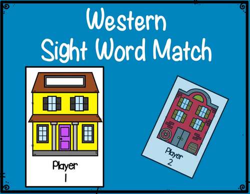 Western Themed Sight Word Match Games by The Teaching Scene by Maureen