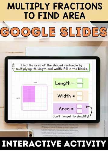Multiplying Fractions to Find Area – Visual Fraction Models | Google Slides