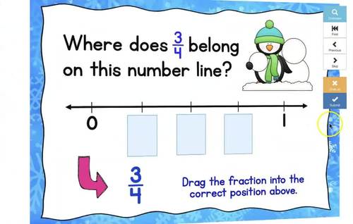 Basic Fraction Concepts Boom Cards with Audio (Penguin Fractions)