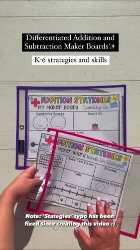 ADDITION AND SUBTRACTION STRATEGY MAKER BOARDS *Differentiated* | TPT