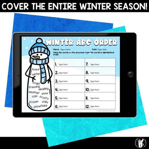 Winter NO PREP Printable and Digital Math and ELA Activities for 2nd Grade