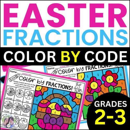 Easter Fractions Easter Color by Code Easter Fraction Activity Color By ...