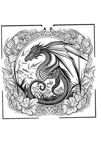 Dragon Coloring Pages | Fantasy Coloring Book | Detailed Mythical ...