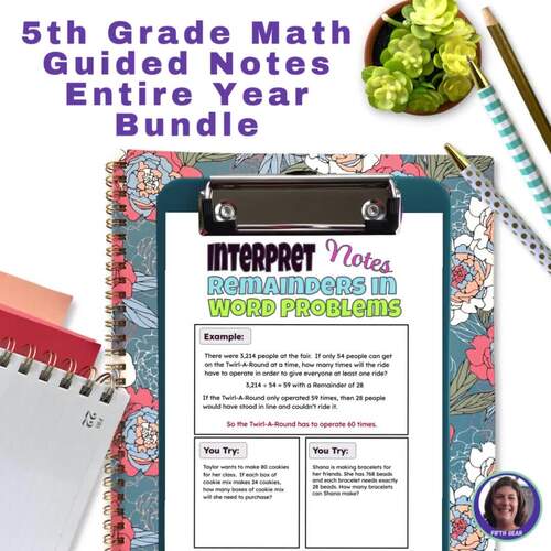 5th Grade Math Guided Notes Anchor Chart Bundle - 2023 SOL Interactive ...