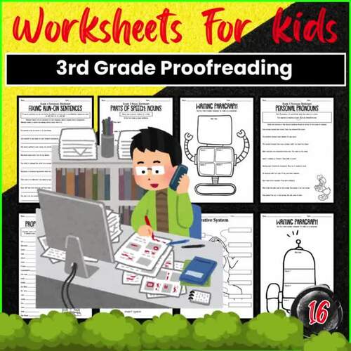 3rd Grade Proofreading Worksheets by Lib Anatomy school | TPT