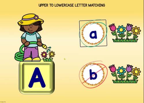 Spring Literacy Boom Cards Upper to Lowercase Letter Recognition - Flowers