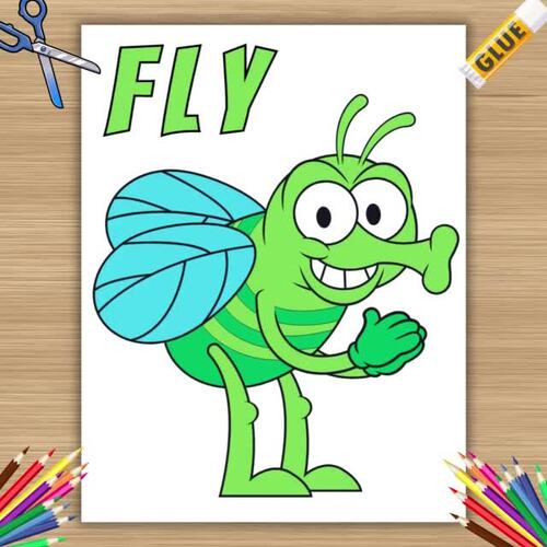Fly Craft Activity | Cut & Glue Craft | Insect Craft for Kids | Fine ...