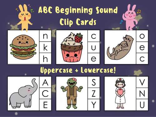 Alphabet Letters Clip Cards | A-Z Beginning Sound Clip Cards | A to Z ...